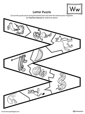 Letter W Puzzle Printable | MyTeachingStation.com