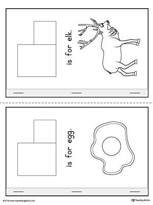Letter E Cut and Paste Printable Mini Book | MyTeachingStation.com