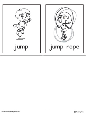 Letter J Words and Pictures Printable Cards: Jump, Jump Rope ...