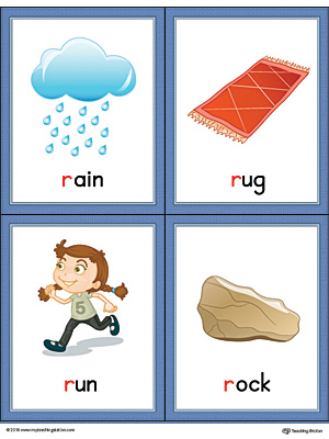 Letter R Words and Pictures Printable Cards: Rag, Rainbow, Road, Rocket ...