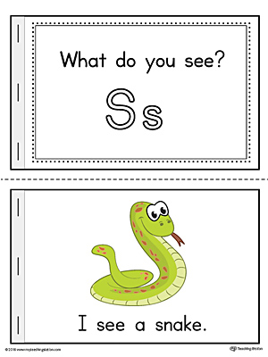 Letter S Words Printable Mini Book (Color) | MyTeachingStation.com