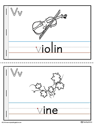 Letter V Mini Book Printable | MyTeachingStation.com