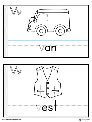 Letter V Mini Book Printable | MyTeachingStation.com