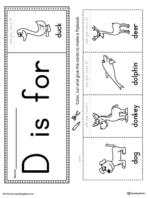 Letter D Beginning Sound Flipbook Printable | MyTeachingStation.com