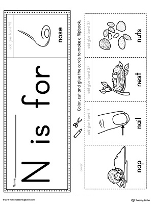 Letter N Beginning Sound Flipbook Printable | MyTeachingStation.com