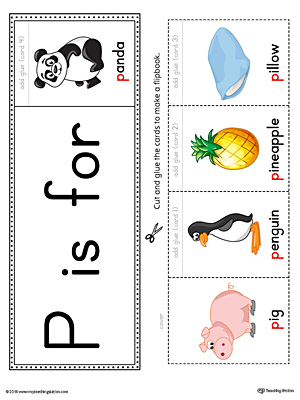 Letter P Beginning Sound Flipbook Printable (Color) | MyTeachingStation.com