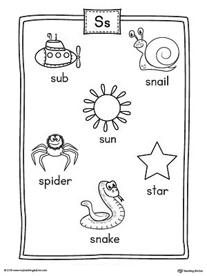 Letter S Word List with Illustrations Printable Poster ...