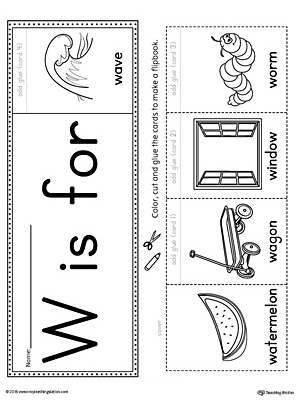 Letter W Beginning Sound Flipbook Printable | MyTeachingStation.com
