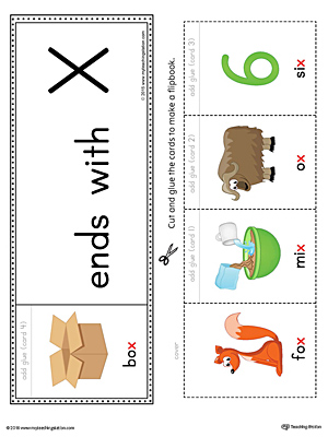 Letter X Ending Sound Flipbook Printable (Color) | MyTeachingStation.com