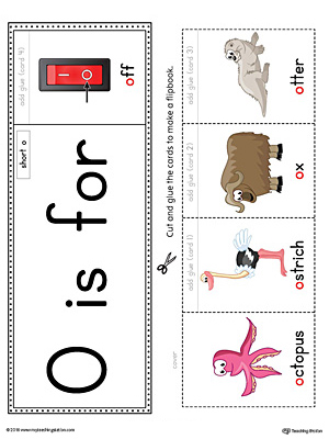 Short Letter O Beginning Sound Flipbook Printable (Color ...