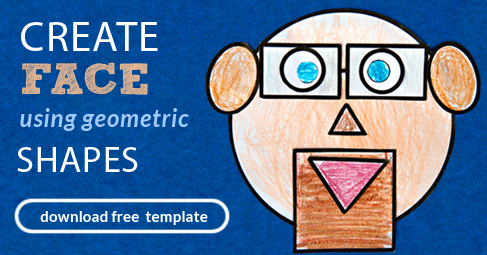How to Make a Face Using Geometric Shapes: Circle, Triangle, Square ...
