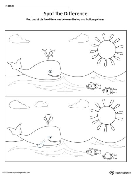 Spot The Difference Worksheet MyTeachingStation